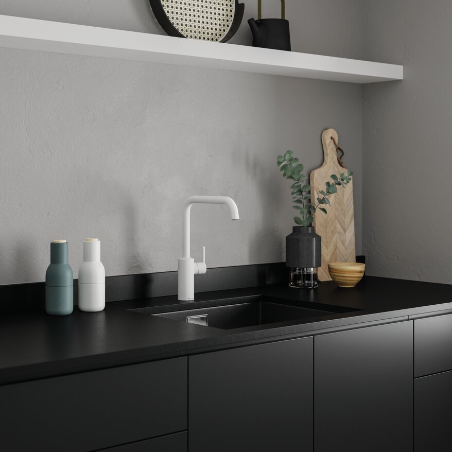 Tap into your Damixa matt white kitchen and bath surface style [https://damixa.com]