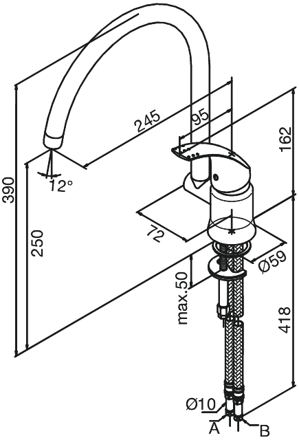 Jupiter Chrome Kitchen Mixer [https://damixa.com]