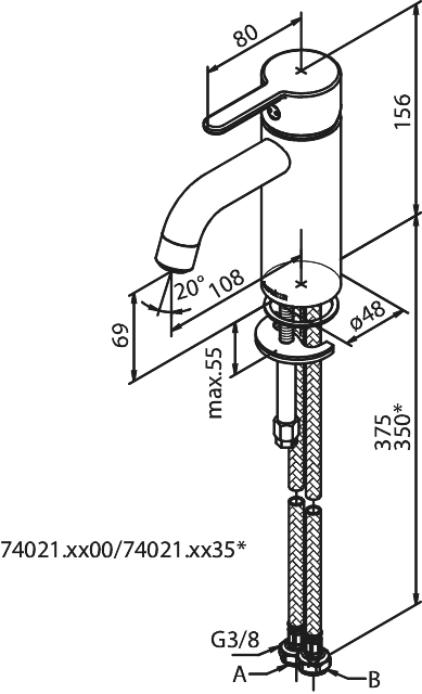 Silhouet Edelmessing PVD Waschtischarmatur - Small [https://damixa.de]