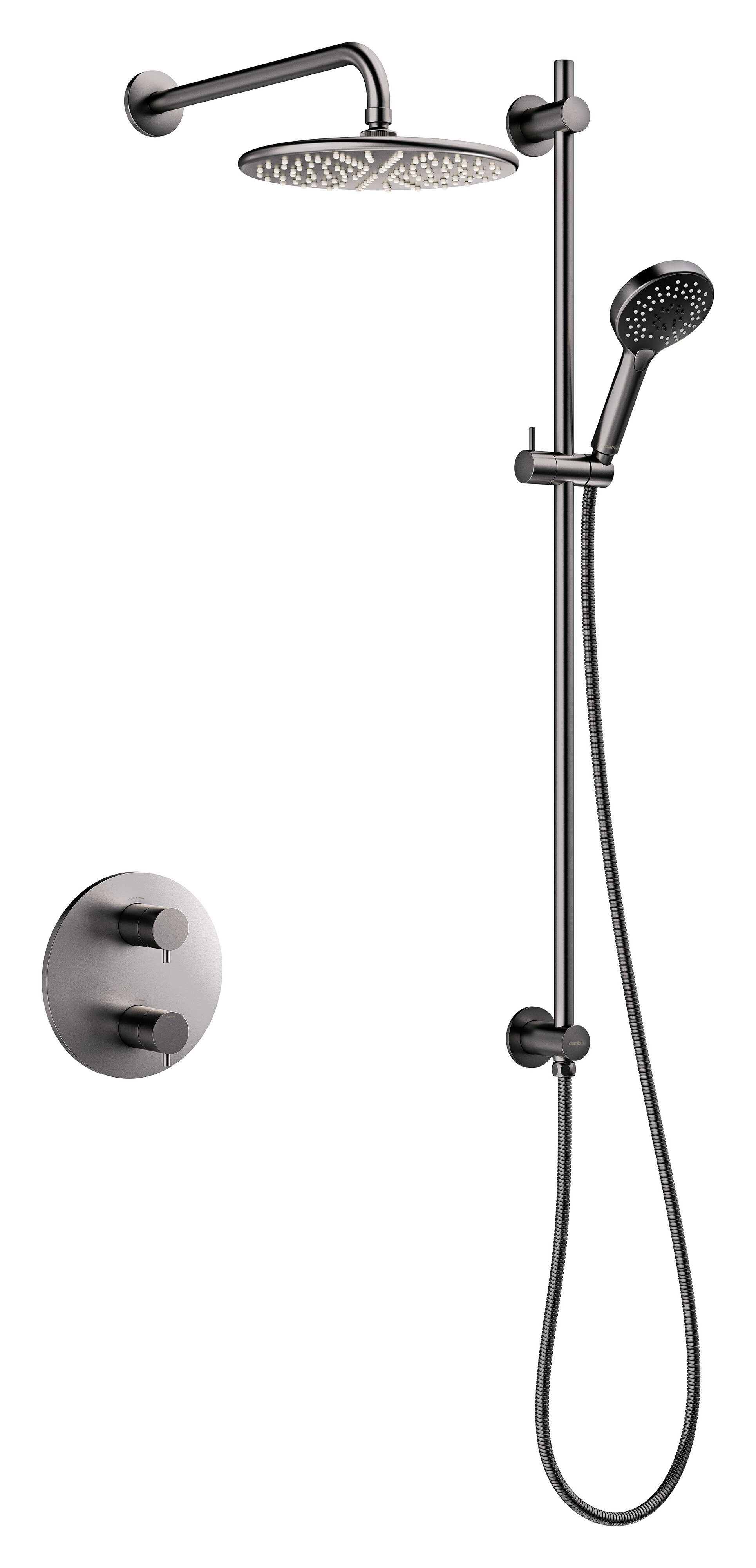 Concealed Graphite Grey PVD Silhouet SR1 - concealed shower system [https://damixa.com]